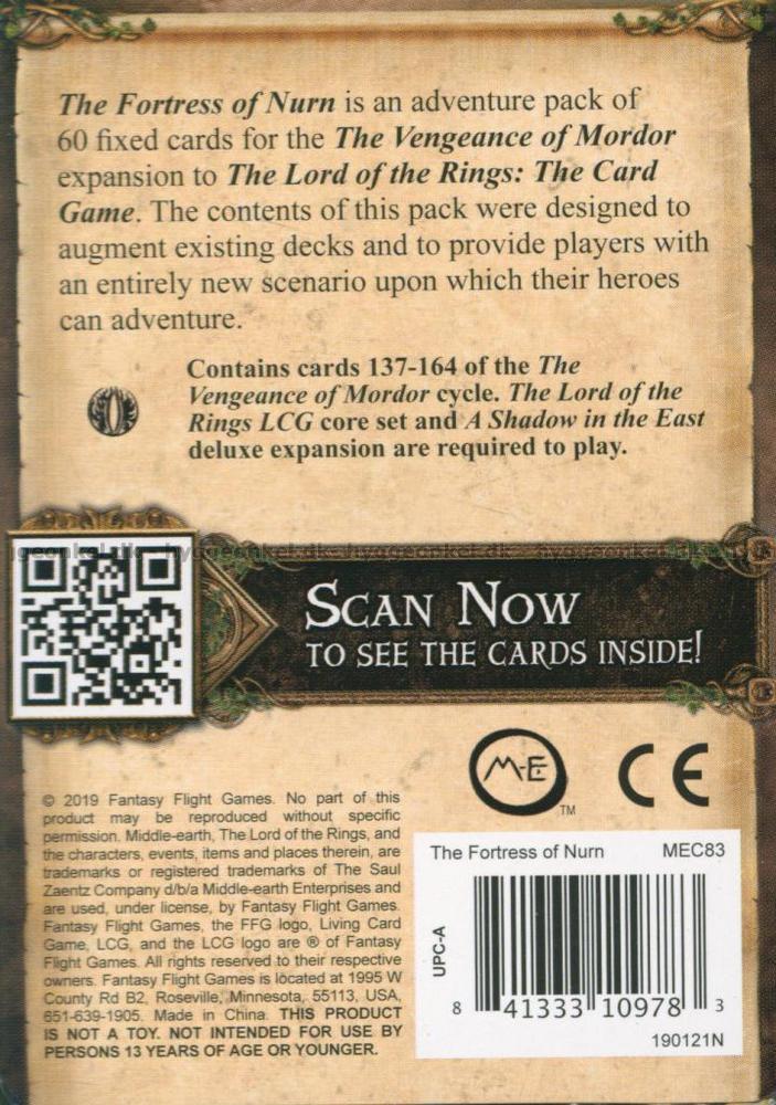 Lord of the Rings LCG: The Fortress of Nurn köper du här UDGÅET!!!