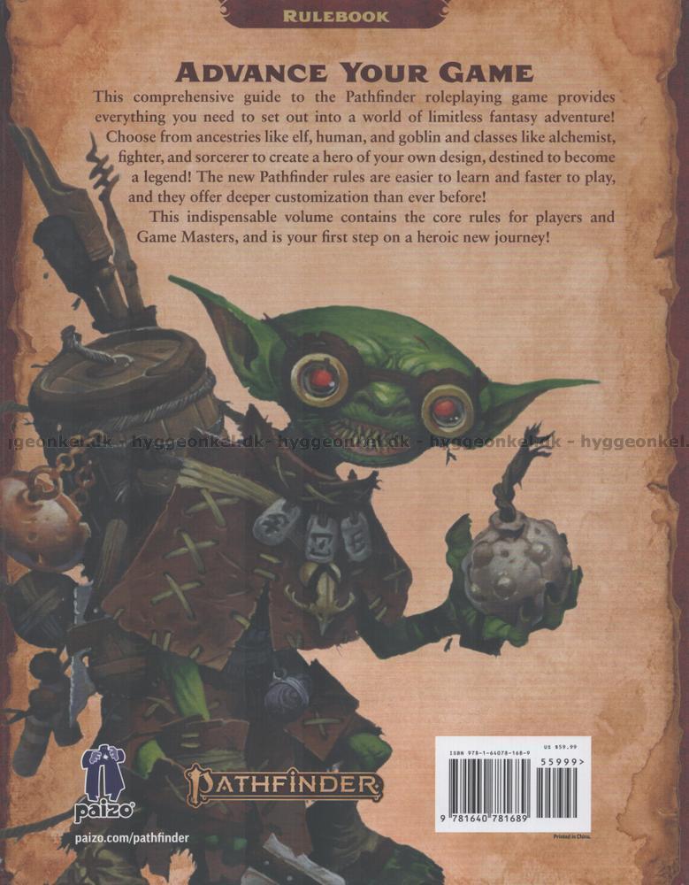 Köp Pathfinder: Core Rulebook 2nd edition billigt - 9781640781689 UDGÅET!!!